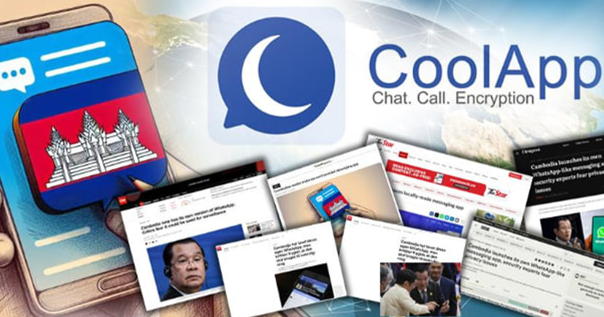 បណ្តាញសារព័ត៌មានបរទេសជាច្រើន ផ្សព្វផ្សាយពីកម្មវិធីផ្ញើសារ CoolApp ...